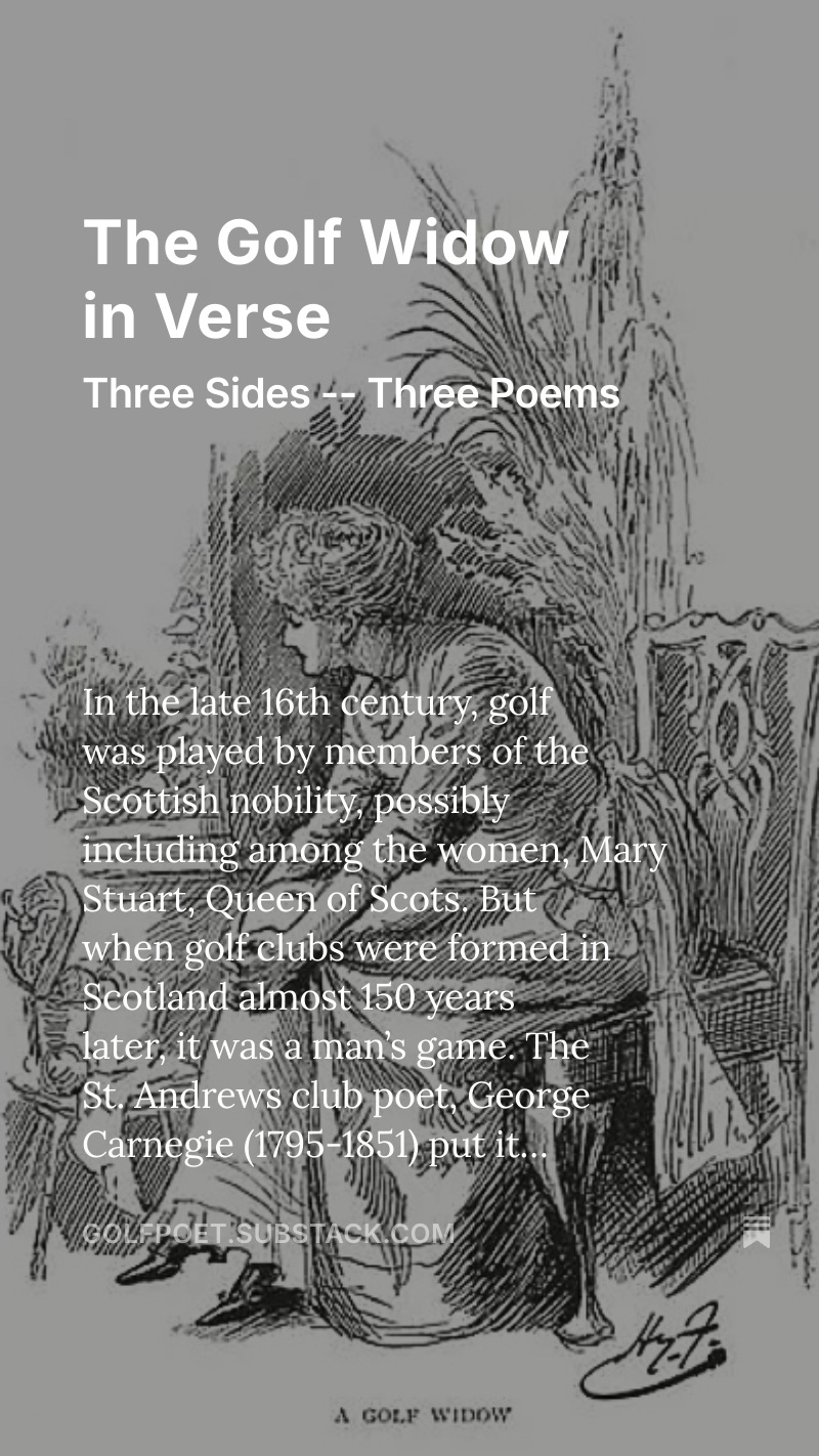 A New Substack Post – The Golf Widow in Verse – Golf Course of Rhymes